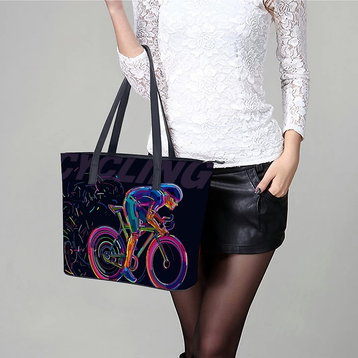 Womens Handbag Motorcycle Motocross Leather Tote Bag Top Handle Satchel Bags For Lady