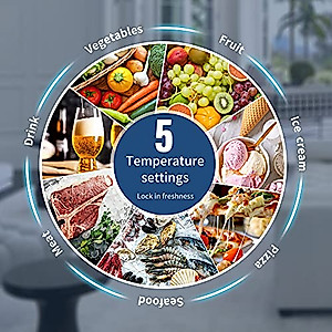 PEIHONGET Mini Fridge with Freezer, 3.2 Cu.ft, 5 Settings Temperature Adjustable, Low Noise, Reversible Single Door, Compact Refrigerator for Bedroom Office and Dorm, Apartment, Kitchen(Silver)