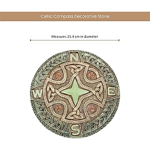Bits and Pieces - 10” Glow-In-The-Dark Celtic Compass Decorative Stone - Yard Decoration – Beautiful Lawn/Garden Stone