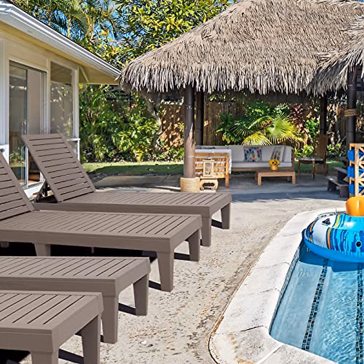 DIMAR GARDEN Outdoor Lounge Chair,Pool Chaise Lounge Waterproof ...