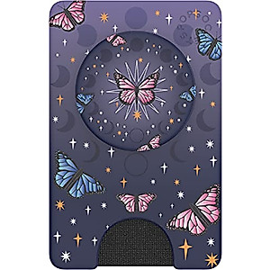 PopSockets: Phone Wallet with Expanding Phone Grip, Phone Card Holder - Retrograde Butterfly