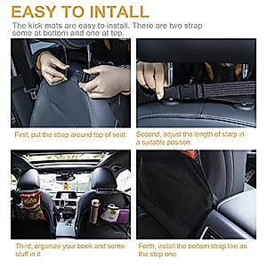 UYYE Back Seat Protector for Kids, Car Seat Kick Mats, Toddler Car Interior Back Seat Accessories, Universal Fit Organizers, Best Waterproof Protection for Upholstery from Dirt(2PCS-Black)