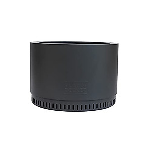 BLACK + DECKER 25" D Smokeless Large Wood Burning Fire Pit Black Powder Coated Steel with Base Easy Set up Patio Bonfires at Home Includes Base and Fabric Cover