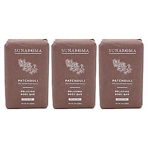 Sunaroma Soap Bar Patchouli 8 Ounce (236ml) (3 Pack)