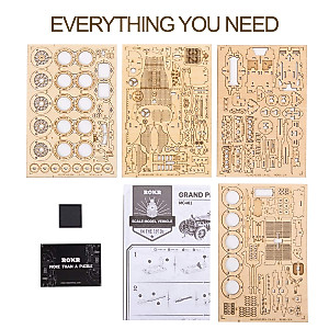 ROKR 3D Wooden Puzzle for Adults-Mechanical Car Model Kits-Brain Teaser Puzzles-Vehicle Building Kits-Unique Gift for Kids on Birthday/Christmas Day(1:16 Scale)(MC401-Grand Prix Car)