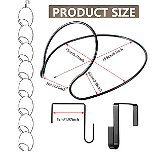 Yerliker 16 Pieces Hat Rack Wig Holder Over The Door Baseball Hat Holder Wall Mounted Hanging Hat Wig Organizer for Closet Display Storage Rack with 2 Hooks for Tie Scarf (Black)