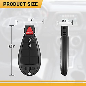 Key Fob Keyless Entry Remote Compatible with 2008-2016 Dodge Ram Truck 1500 2500 3500 Journey Challenger Grand Caravan Grand Cherokee Commander Chrysler IYZ-C01C M3N5WY783X Key Replacement