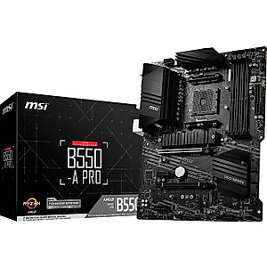 MSI B550-A PRO ProSeries Gaming PC Motherboard - AM4, DDR4, PCIe 4.0, SATA 6Gb/s, M.2, USB 3.2 Gen 2, HDMI/DP, ATX, AMD Computer Motherboards (Renewed)