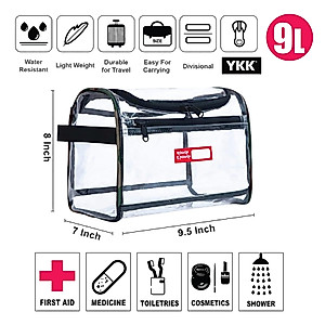 Rough Enough Clear Makeup Toiletry Bag Cosmetic Organizer Large Medicine Pouch with Zipper for Women Travel Accessories Essentials Pouch Toiletries Airport