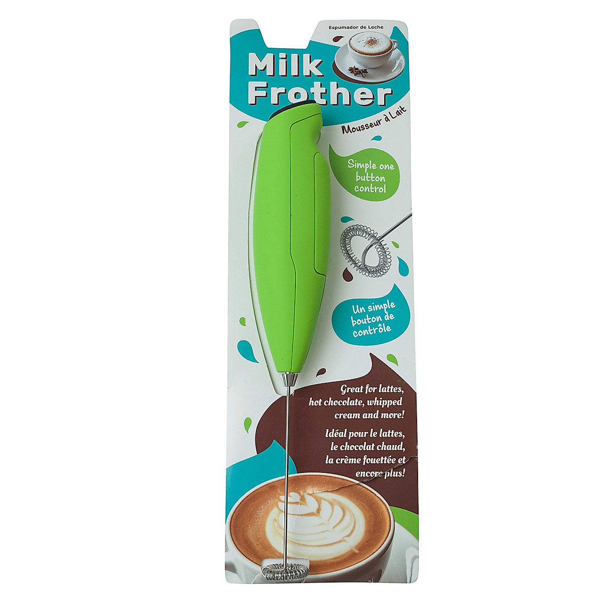 Jacent Battery Operated Handheld Milk Frother, 1 Pack