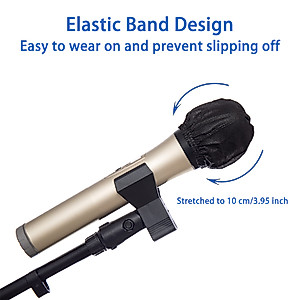 Zettokete Microphone Cover Pop Filter 400 PCS,Disposable Mic Cover with Individual Packing,Suit for Most Handheld Microphone,Good for Karaoke Recording Stage Performance,Non-Woven,Black