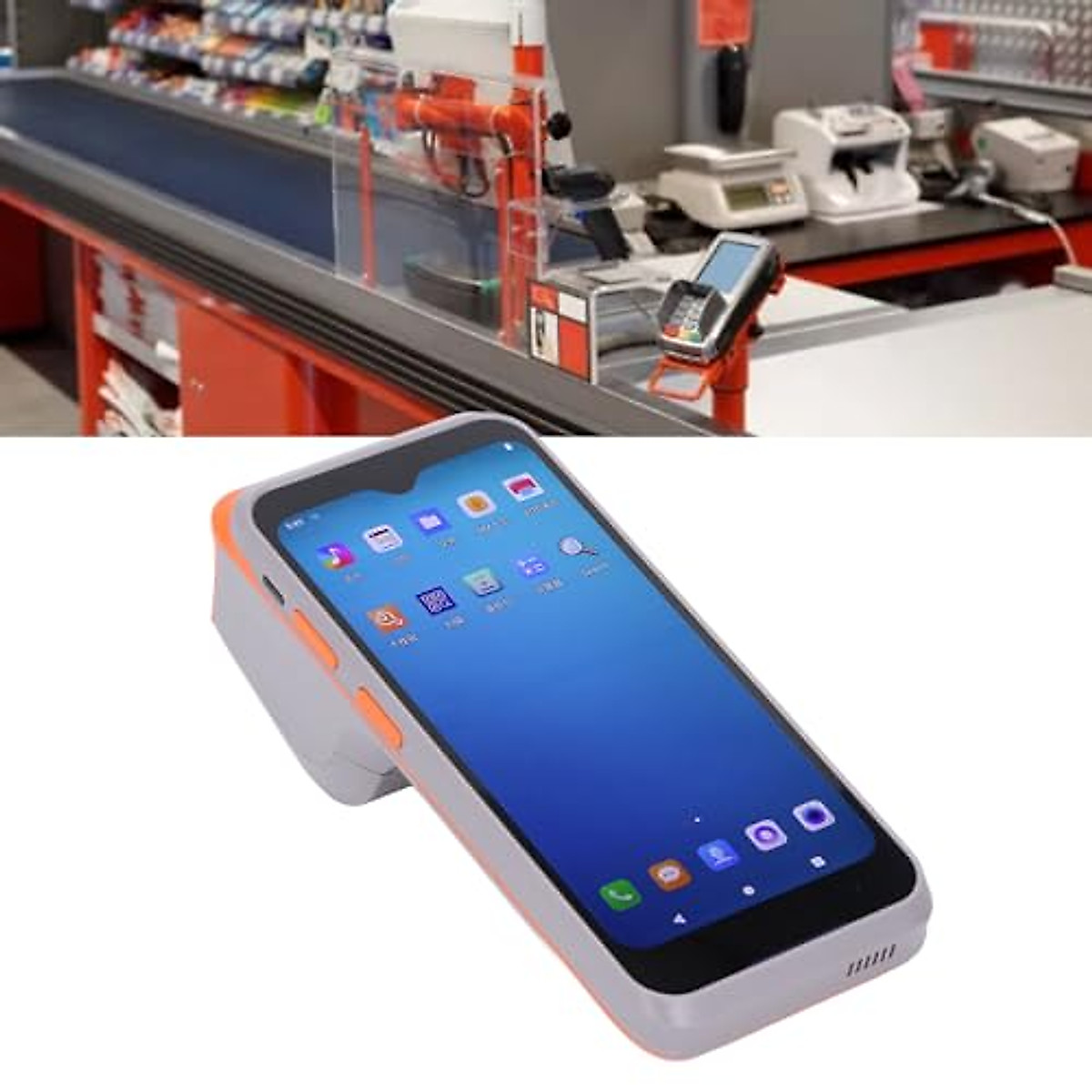 SUNFECILI POS Receipt Printer 6.2in Touchscreen BT NFC Handheld Thermal Printer Portable Receipt Printer for Restaurants Retail Stores