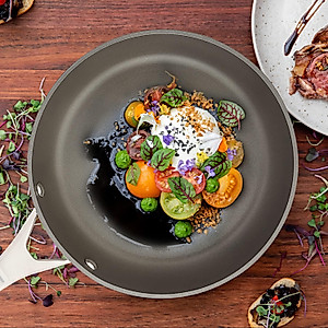 MsMk Non-Stick Small 8 Inch Enamel Frying Pan Grey - Stain-Resistant, Dishwasher Safe, Easy to Clean - Perfect for Runny Eggs, Steak, Avocado - Lightweight with Hollow Stainless Steel Handle