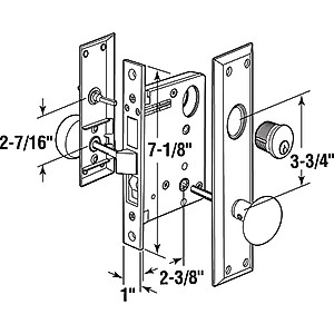 Segal SE 27600 Entry Door Mortise Lockset, 2-1/2 In. Backset, Single Cylinder, Satin Finish (Single Pack)