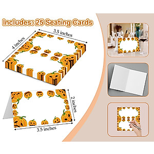 Halloween Decorations for Party,Rustic Wedding Table Name Number,Seating Cards,Tent Cards,Buffet Table Cards,Party Supplies,Place Cards for Wedding or Party,A Set of 25 Foldable Seat Cards-7