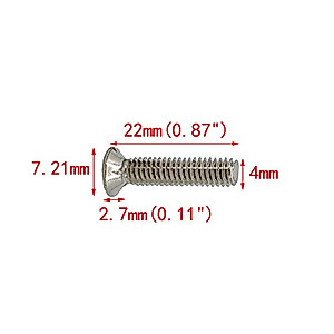 FixtureDisplays® 100PK M4 X 22mm Pitch 0.7mm - Phillips Flat Head Machine Screw (Countersunk) Carbon Steel Nickel Plated Cross Recessed 302232-NPF
