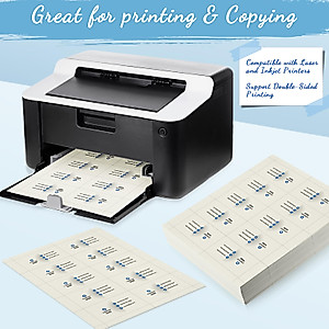 SATINIOR 1000 Pcs White Blank Printable Business Cards Paper 3.5 x 2 Inch Linen Textured Business Cards Bulk Double Sided Perforated Cardstock Compatible with Laser and Inkjet Printer