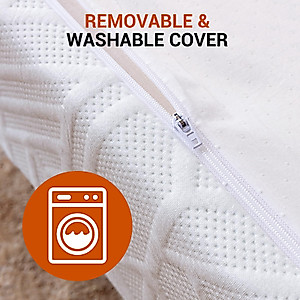 Wellos Queen Mattress, 12 Inch Memory Foam Mattress in a Box, with Removable and Washable Cover, Multi-Layer System for Pressure Relief, Cooling Gel for Deeper Sleep, Made in USA, White