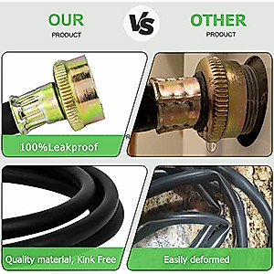 7507100 Dehumidifier Drain Hose, Garden Hose 3/4 in x 12 ft,Brass Interface with a Rubber Seal 100% Prevent Water Leakage.