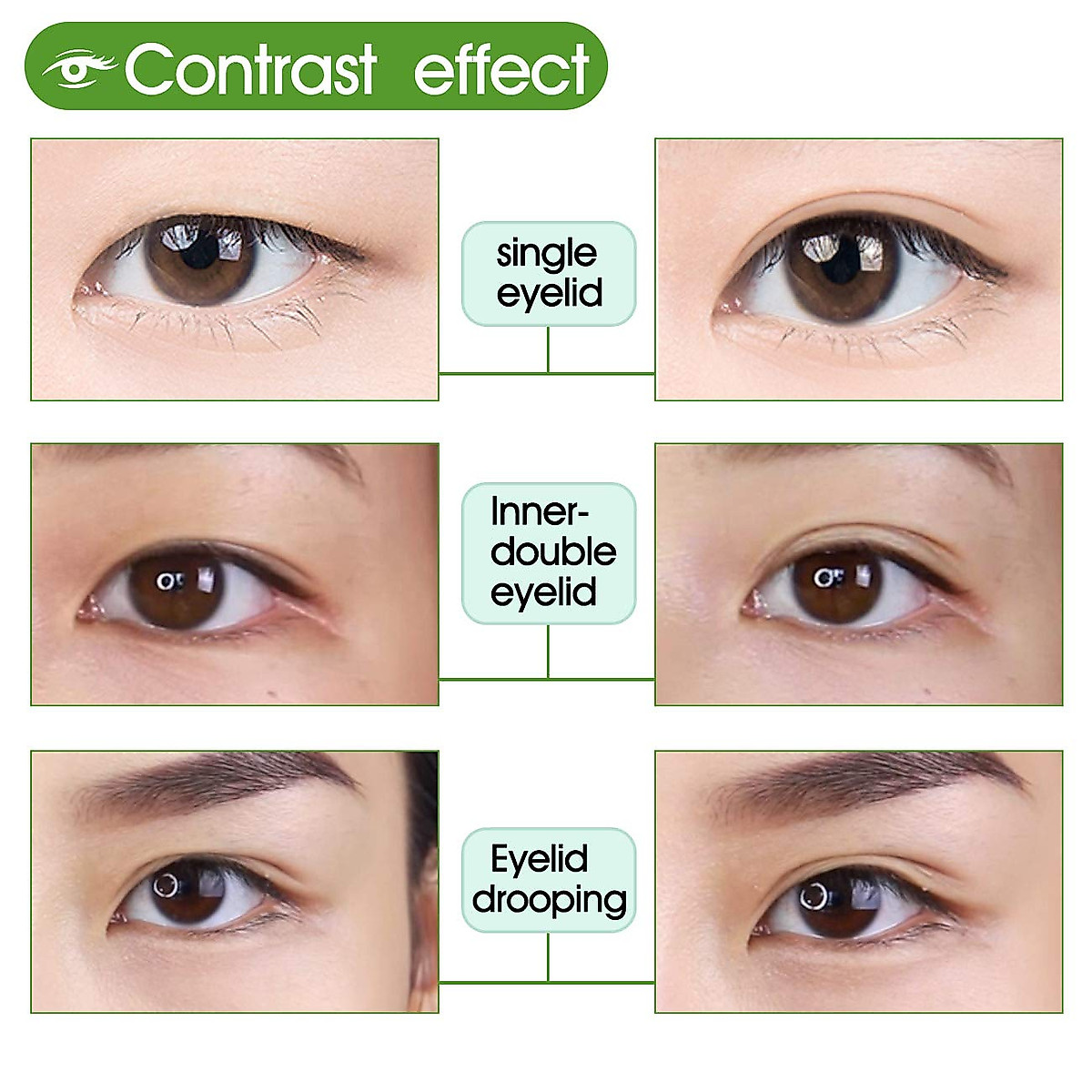 168Pairs Ultra Invisible Two-sided Sticky Double Eyelid Tapes Stickers for Heavy Saggy Droopy Hooded Eyelids, Medical Fiber Self-adhesive Strips, Instant Eyelid Lift Without Surgery