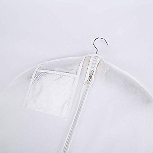 VANVENE Large Garment Bags 72 Saver Dustproof Cover Storage Bag Wedding Dress Bag Prom Ball Gown Garment Clothes Protector (White)