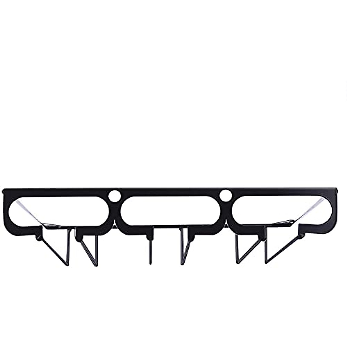 Household Wine Glass Rack, Wine Cabinet Goblet Rack, Wine Glass Rack, Wine Rack Hanging Rack (Color : Black, Size : 3 Rows)