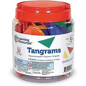 Learning Resources Classpack Tangrams, Set of 30 (210 pcs), 6 assorted Colors