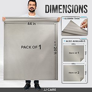 JJ CARE Faraday Fabric [Pack of 1, 44" x 39" Faraday Cloth + 1" x 24" Long Faraday Tape + Instructions] - Military Grade Shielding Fabric from Signals, Bluetooth, GPS, Signal Blocker, WiFi Jammer