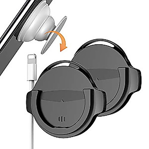 FadyDail 2 Pack Socket Phone Mount for Car Holder Silicone Grip with Phone Line Clip for Collapsible Socket User Used on Dashboard, Home, Office, Kitchen, Wall Compatible with iPhone Samsung (Black)