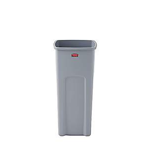 Rubbermaid Commercial Products Untouchable Square Trash/Garbage Can, 23-Gallon, Gray, Wastebasket for Outdoor/Restaurant/School/Kitchen