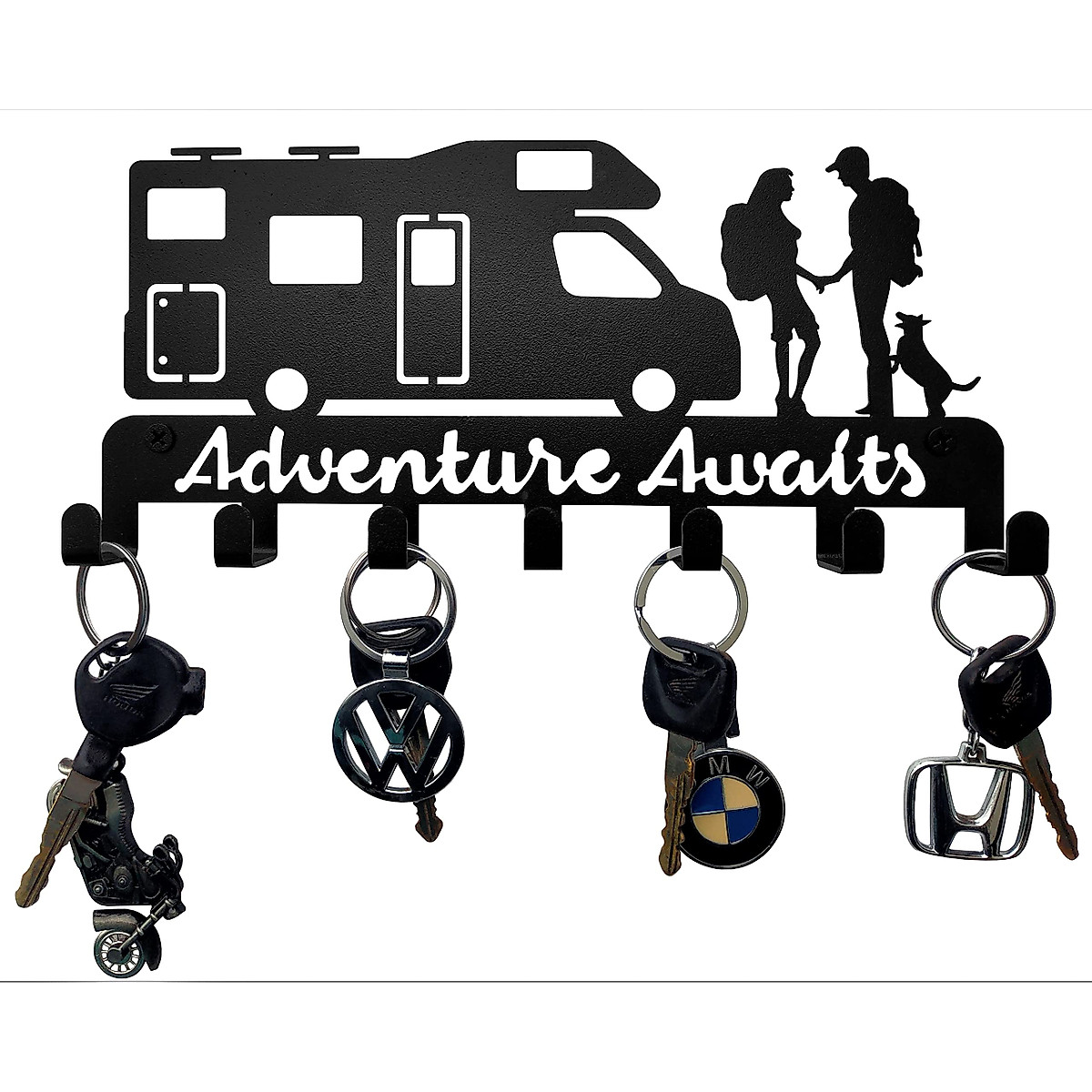 HeavenlyKraft Key Holder for Wall Adventure Awaits Key Holder Wall Mounted Key Holder Keychain Holder Keychain Hanger Metal Key Holder Key Rack for Wall Metal Key Rack for Entryway, Hallway