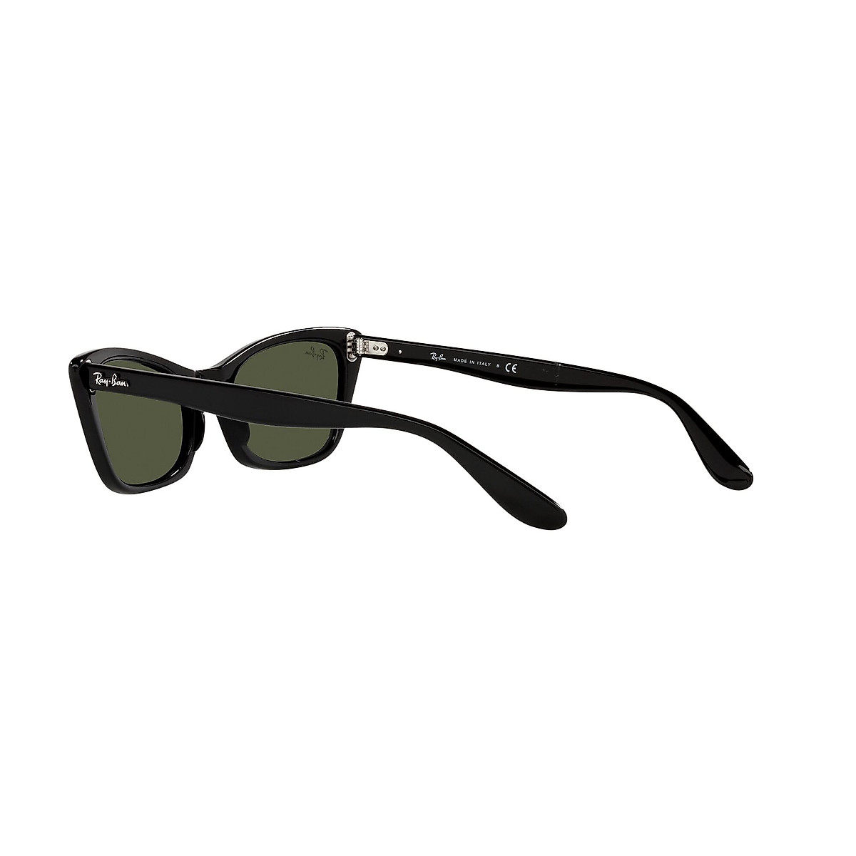 Ray-Ban Women's RB2299 Lady Burbank Cat Eye Sunglasses, Black/Green, 52 mm