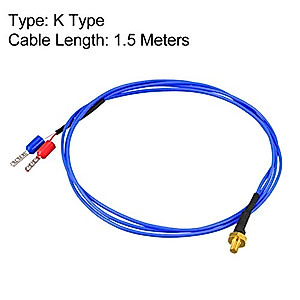 uxcell Thermocouple K Type, 0-260C M3 Screw Temperature Sensor Probe 5ft for 3D Printer