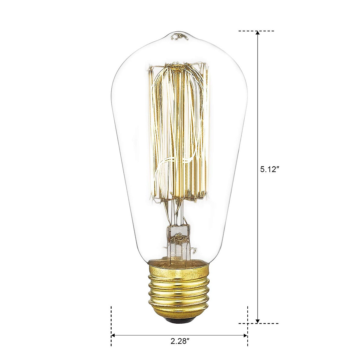 Emliviar Vintage Edison Light Bulb, E26 Medium Base Incandescent Bulb 6 Pack, ST58