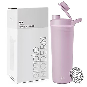 Simple Modern Plastic Protein Shaker Bottle with Ball 24oz | Shaker Cup for Protein Mixes, Shakes and Pre Workout | Rally Collection | Lavender Mist