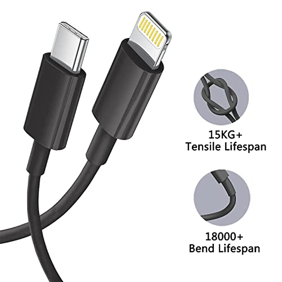 iPhone Fast Charger, [Apple MFi Certified] 20W PD USB C Wall Charger Block Power Adapter with 6FT Type C to Lightning Cable Cord for iPhone 14/14 Pro Max/13/13Pro/12/12 Pro Max/11/11Pro/XS/XR/X Black