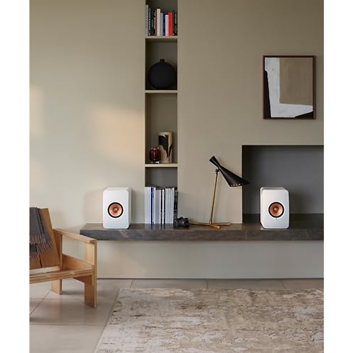 KEF LS50 Wireless II Powered Bookshelf Speakers - Pair (Mineral White)
