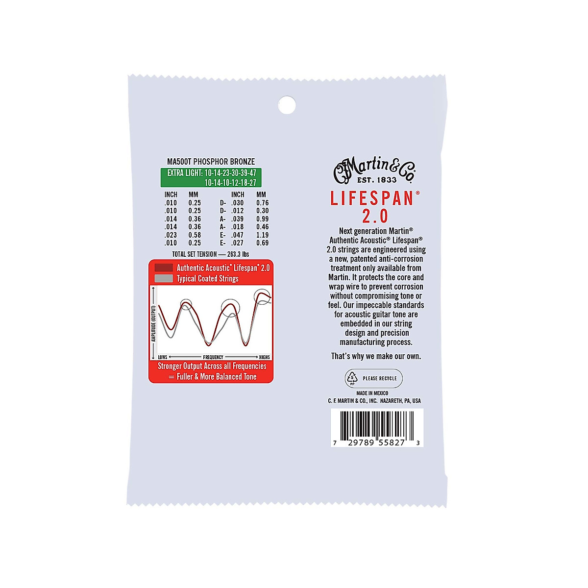 Martin Authentic Acoustic Guitar Strings - Lifespan 2.0 Treated