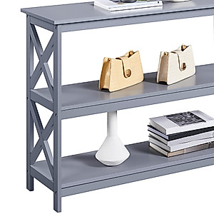 Yaheetech Television Stands & Entertainment Centers with 3 Tier Storage Shelf TV Stand for Living Room, Gray