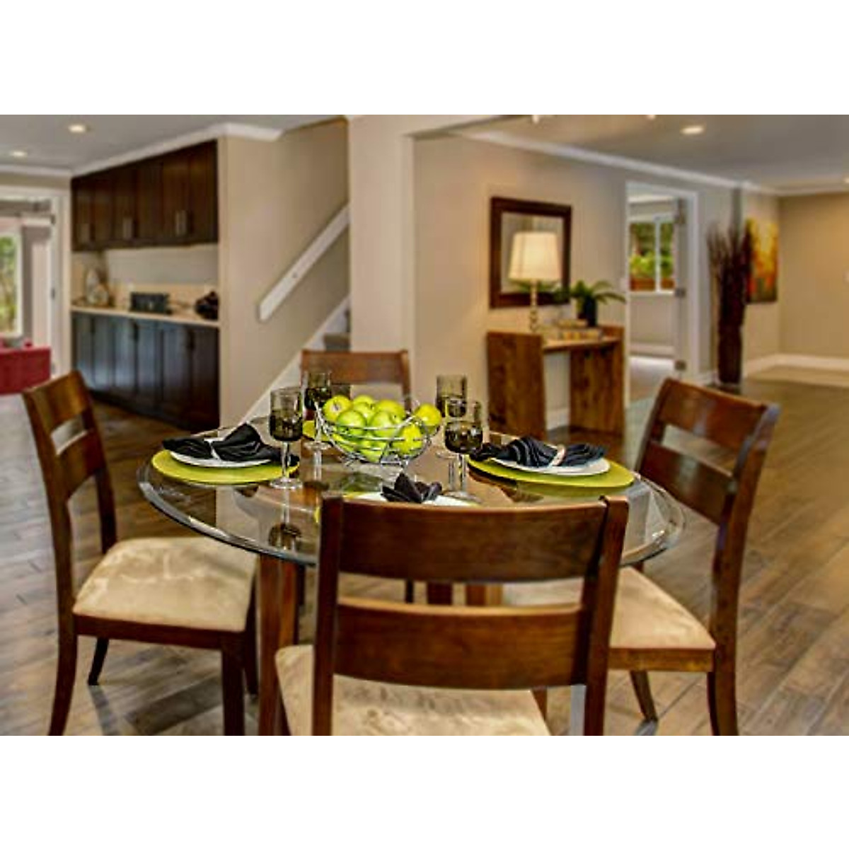 54" Inch Round Glass Table Top 1/2" Thick Tempered Beveled Edge by Fab Glass and Mirror