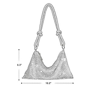 Bandkos Evening Clutch Purse for Women Rhinestone Handbag Sparky Diamond Purses Chain Shoulder Bag for Wedding Party Prom