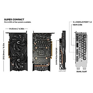 ZOTAC GeForce GTX 1660 6GB GDDR5 192-bit Gaming Graphics Card, Super Compact, ZT-T16600K-10M
