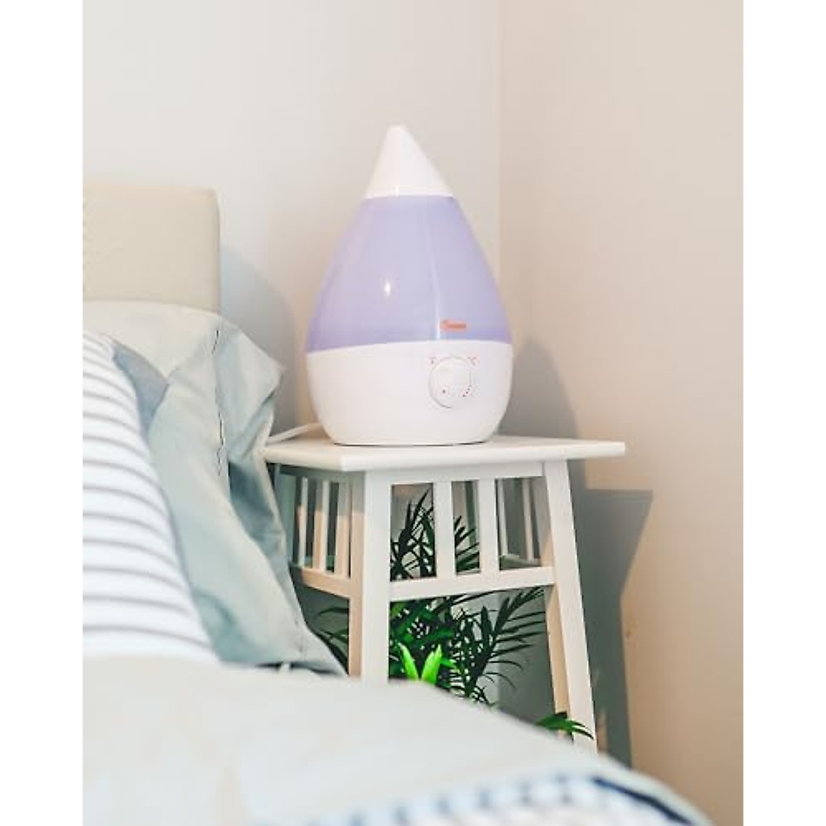 Crane Ultrasonic Cool Mist Humidifier for Bedroom, Baby Nursery, Kids Room, Plants, or Office, Large 1 Gallon Tank, Filter Optional, White
