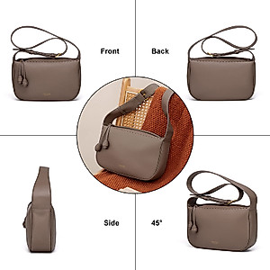 Cnoles Crossbody Shoulder Bags For Women Leather Purse And Handbags Ladies Evening Cell Phone Bag Wallet Purse Grey