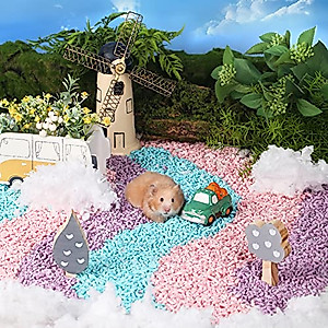 BUCATSTATE Paper Litter for Small Animals 1KG/2.2LBS, Absorbent Hamster Bedding Guinea Pig Rabbit Pellets Odor Control Dust Free for Reptile, Birds (Blue)