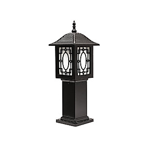 Post Lights Outdoor Waterproof Landscape Pillar Light, Home Garden Pathway Lawn Post Lamp Fence Door Bollard Stigma Lantern Classic Vintage Courtyard Street Patio Yard Driveway Pedestal Streetlight