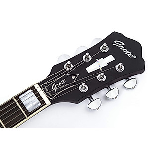 Grote Full Scale Left-Handed Electric Guitar Semi-Hollow Body Guitar Stainless Steel Frets (Vintage Sunburst)