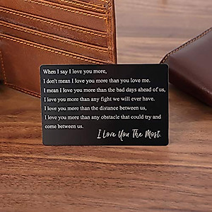 Anniversary Idea for Men Engraved Wallet Insert, Boyfriend Present, Metal Wallet Card Inserts, Mini Love Note, Anniversary Cards for Husband, Cute Present for Birthday, Christmas, Valentine's Day