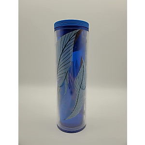 Starbucks Father's Day Blue Feather Double-Walled 16oz Plastic Tumbler 2021