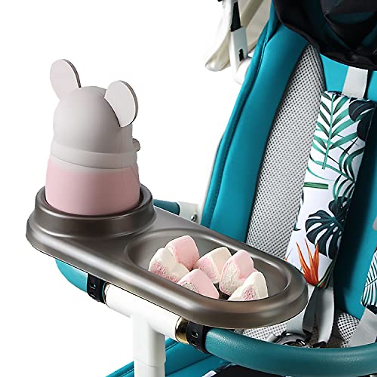 Cup and Tray Holder for Stroller, Baby Stroller Snack Tray Suitable for Most Strollers with Handrails.